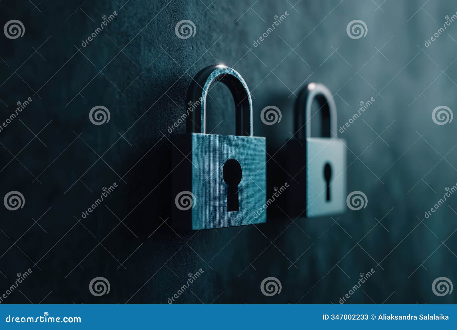 Futuristic Security Technology, Holographic Lock Symbols Displayed on ...