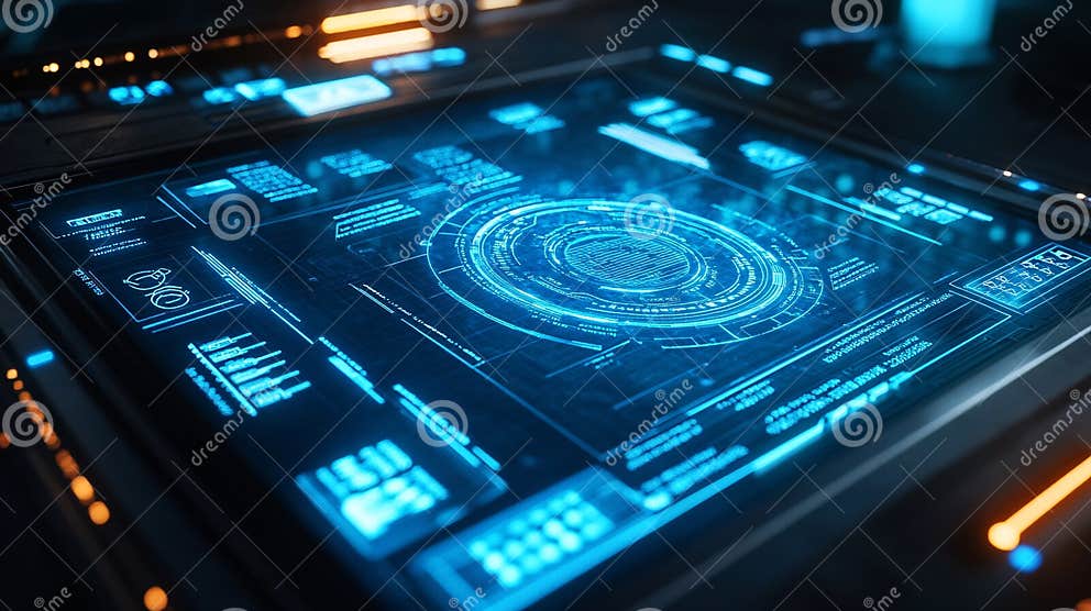 Futuristic Security Terminal Interface Design Stock Illustration ...