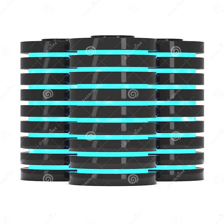 Futuristic Server Hard Disk and Database or Battery Cell. Stock ...