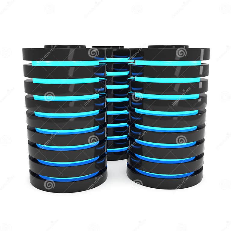 Futuristic Server Hard Disk and Database or Battery Cell. Stock ...