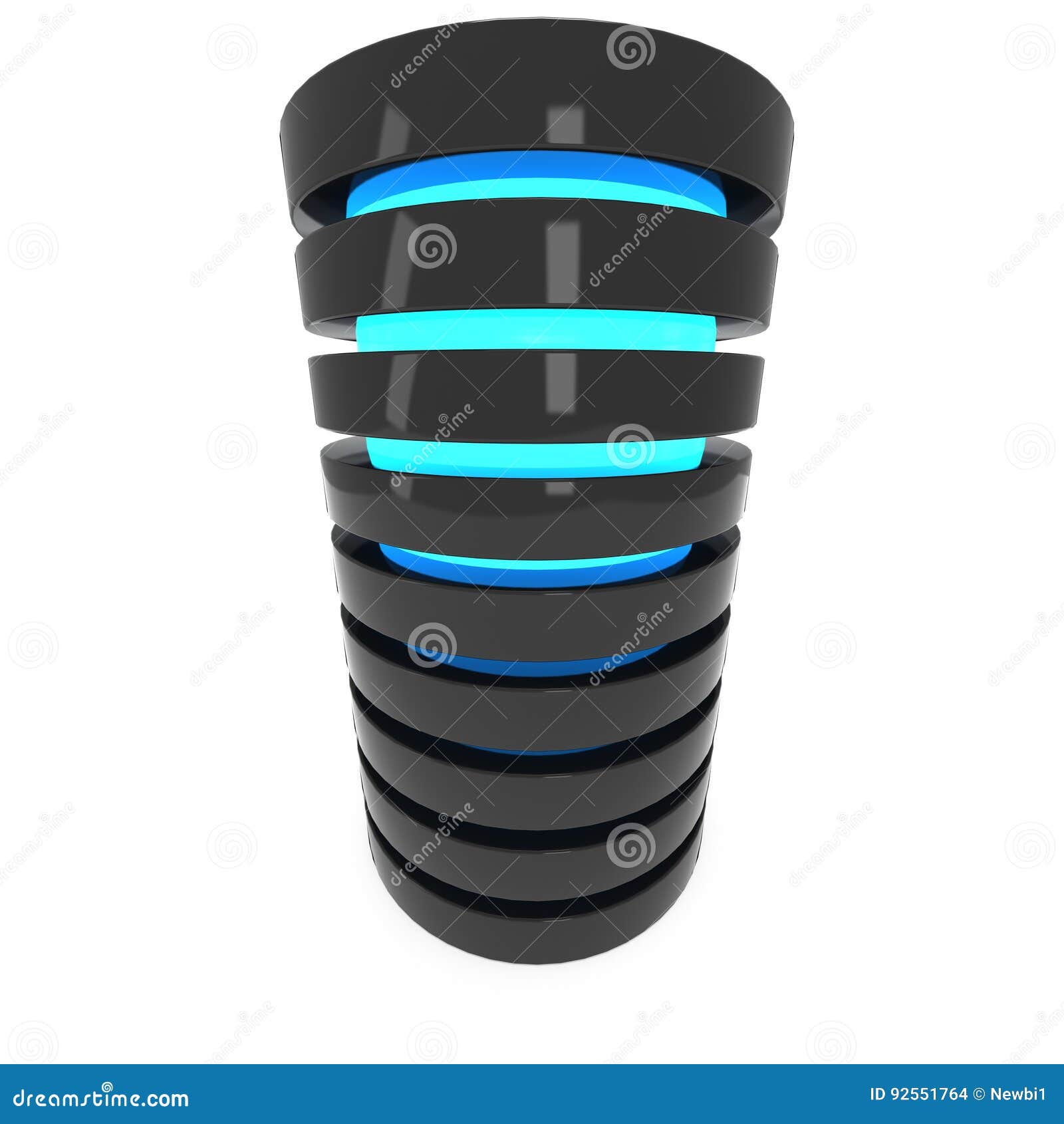 Futuristic Server Hard Disk and Database or Battery Cell. Stock ...