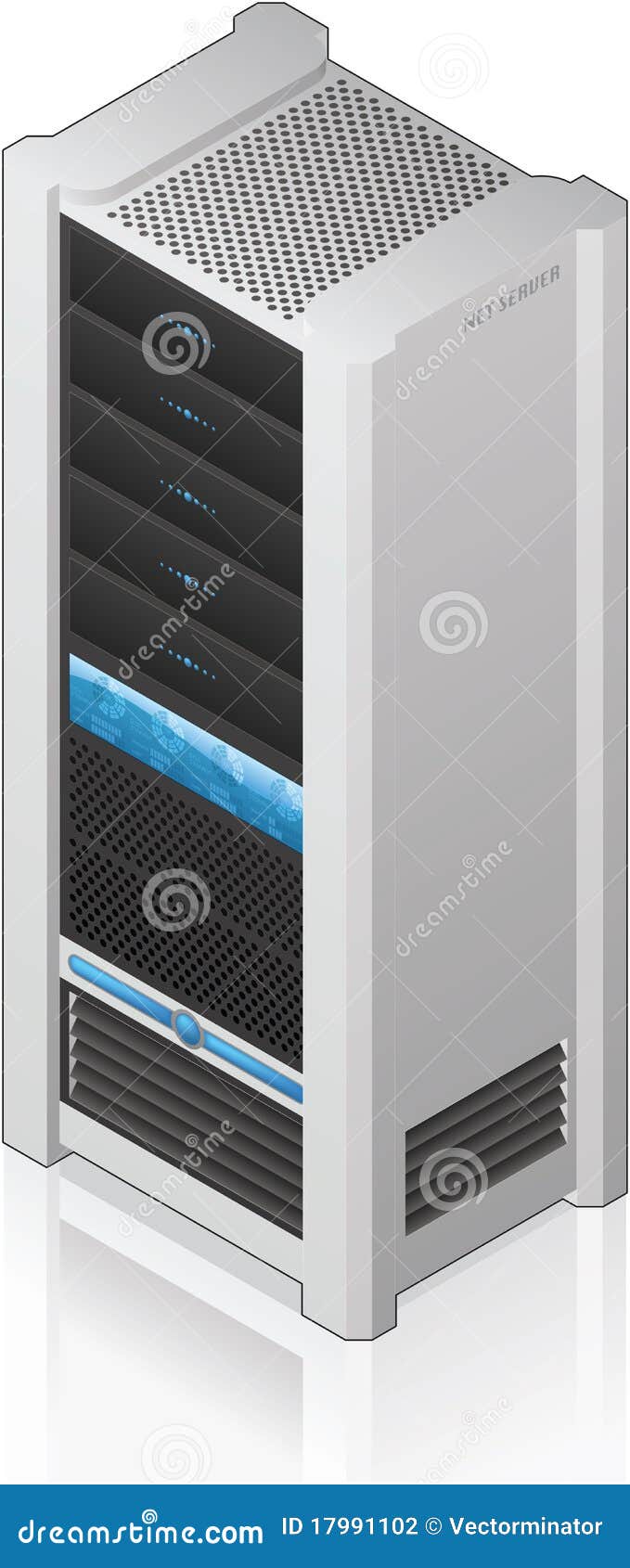 Server Rack Power Strips With Various Types Of Outlets Vector ...