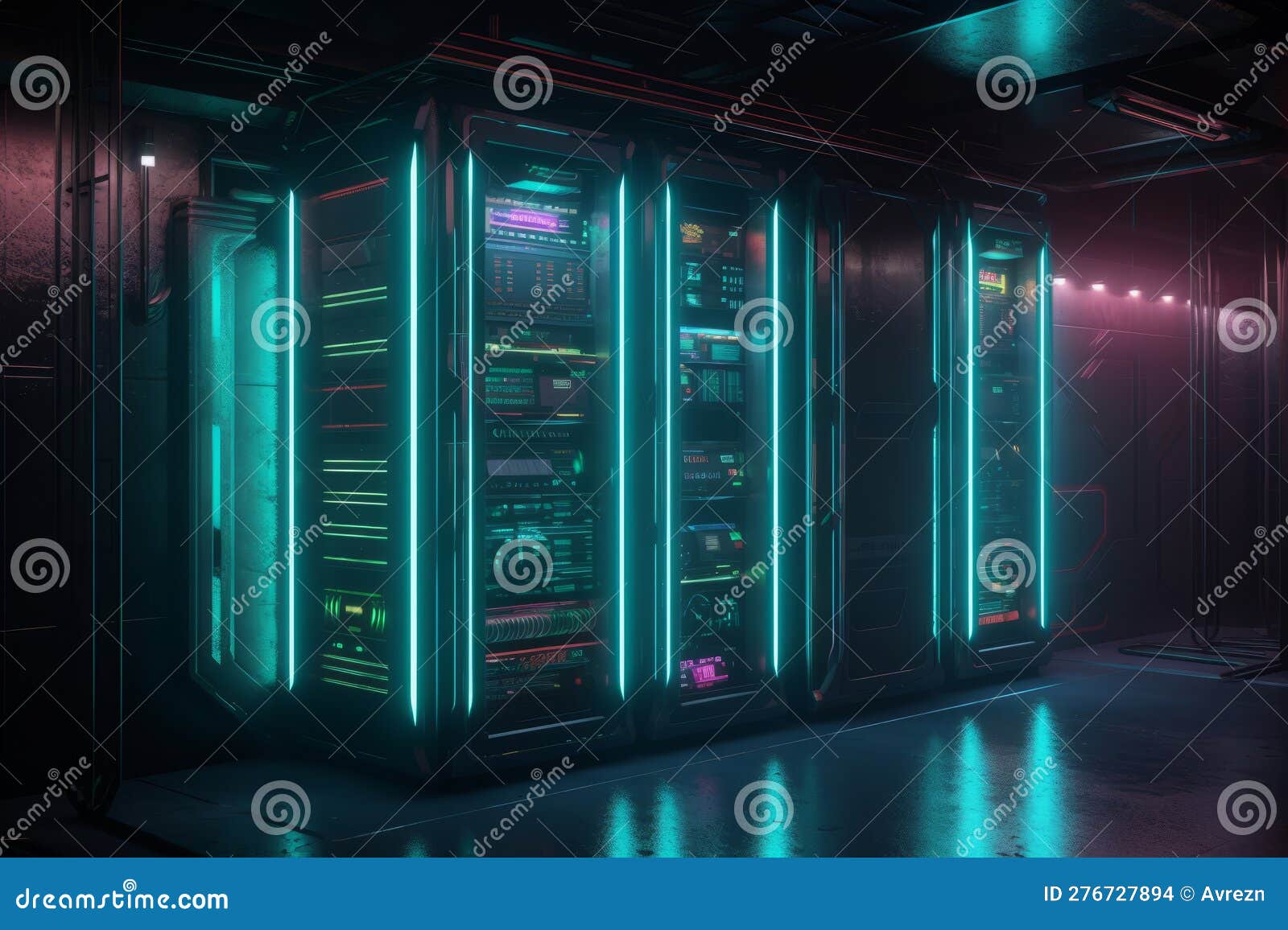 Exploring the Future: Futuristic High Tech Server Racks, Generative AI ...