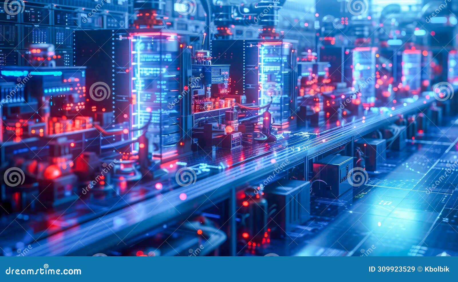 Futuristic Server Room with Bright Lights. Data Center Concept Stock ...