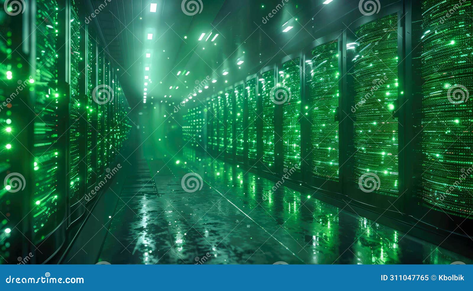 Futuristic Server Room with Bright Lights. Data Center Concept Stock ...
