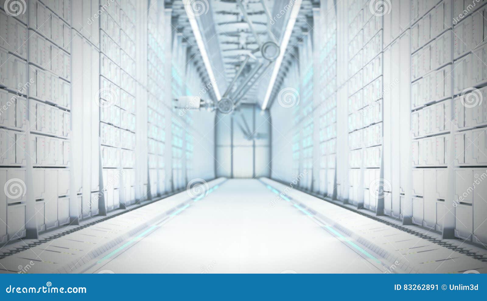 Futuristic Server Room 3d Illustration Stock Illustration ...