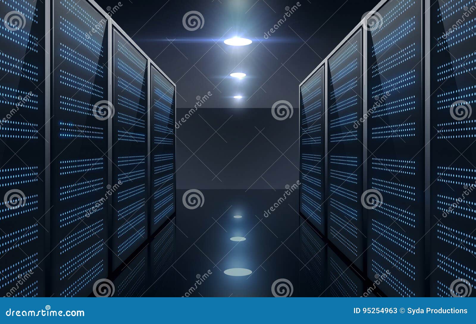 Futuristic server room stock illustration. Illustration of domain ...