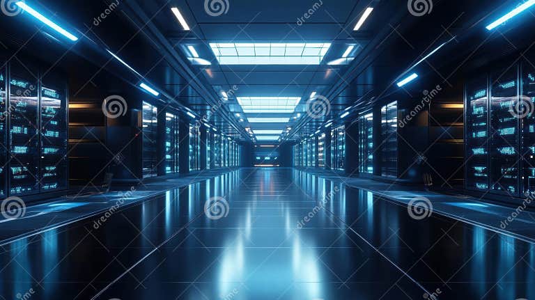 Futuristic Server Room, a Glimpse into the Digital Future Stock Image ...