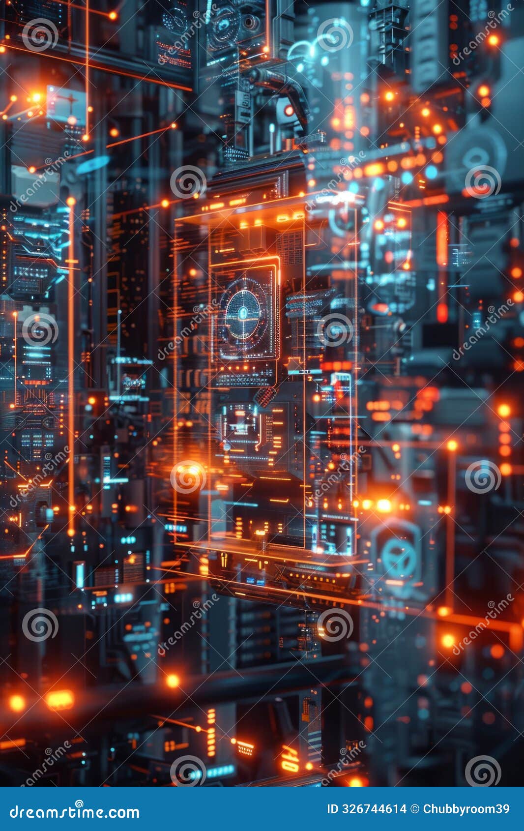 Futuristic Server Room with Glowing LED Lights, Data Center Racks, and ...