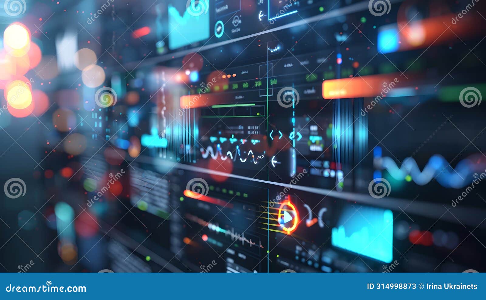 Futuristic Server Room with Glowing LEDs, Data Center Networking ...