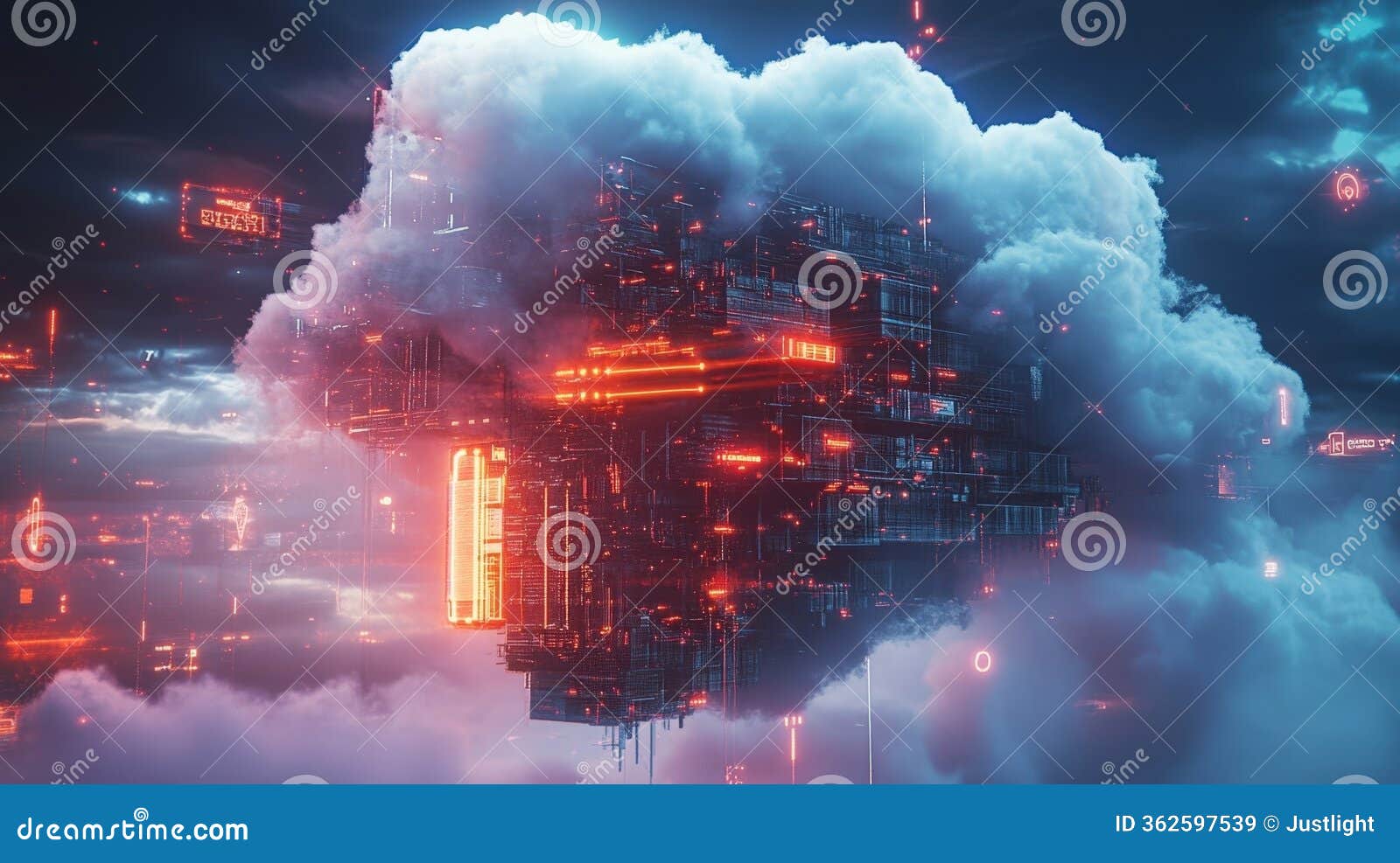 Cloud Computing and Cyber Security in Digital World, Futuristic Server ...