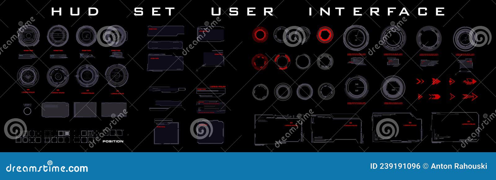 Futuristic Set Elements HUD. Set of Circle Frames and Dialog Boxes for ...