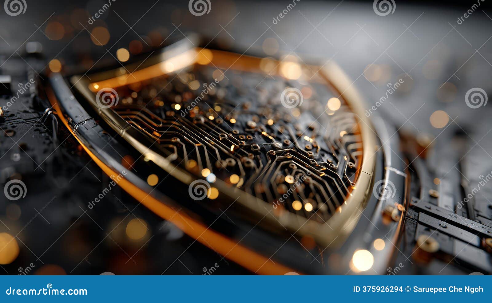 A Futuristic Shield Symbolizing Cybersecurity, Featuring Digital ...