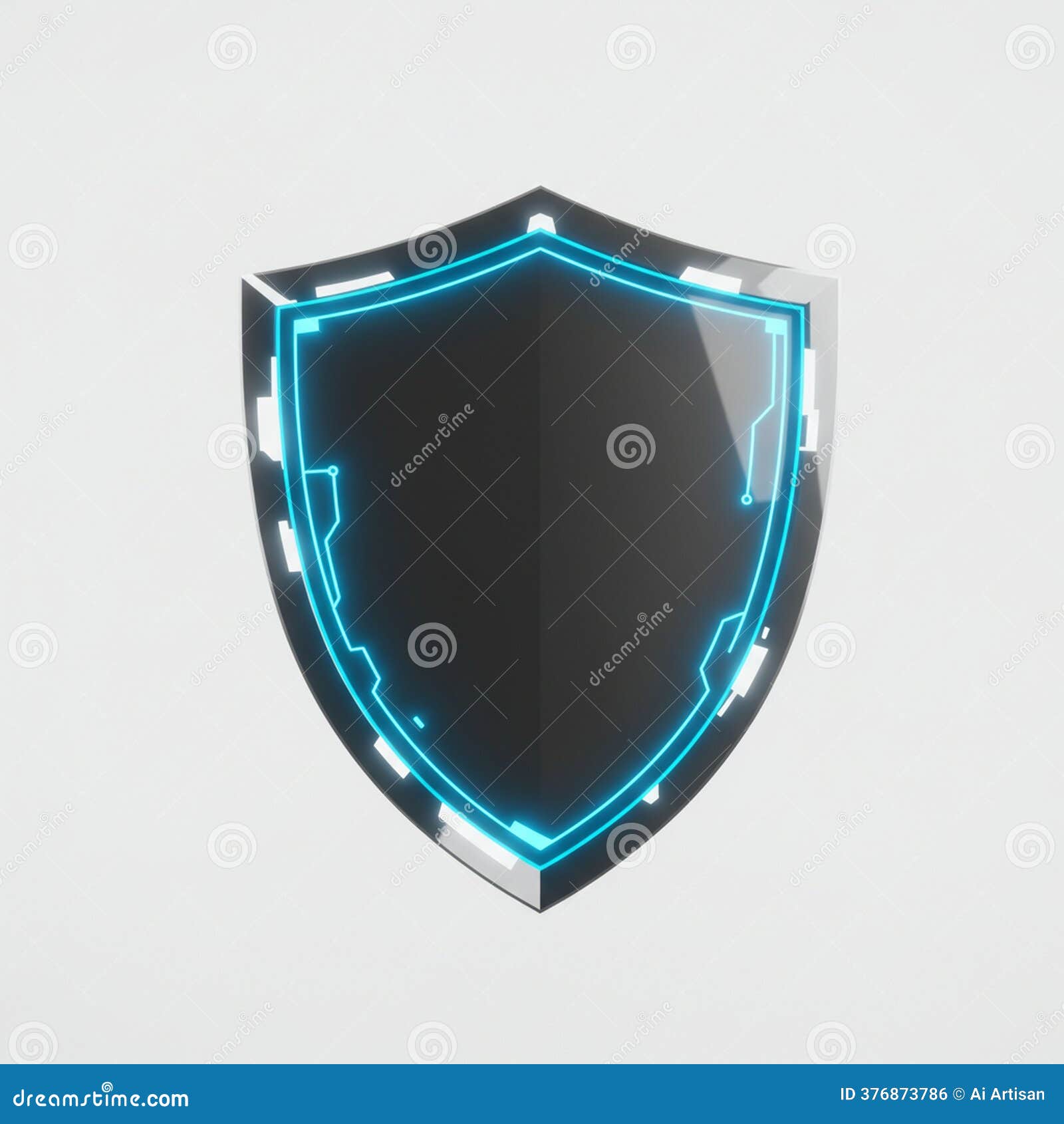 Futuristic Shield With A Glowing Lock, Symbolizing Advanced Digital ...