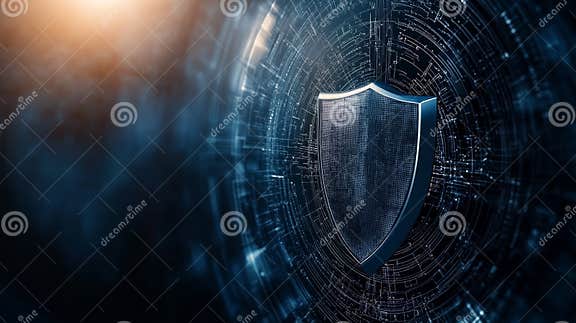 A Futuristic Shield Embedded in a Digital Circuit Board, Symbolizing ...