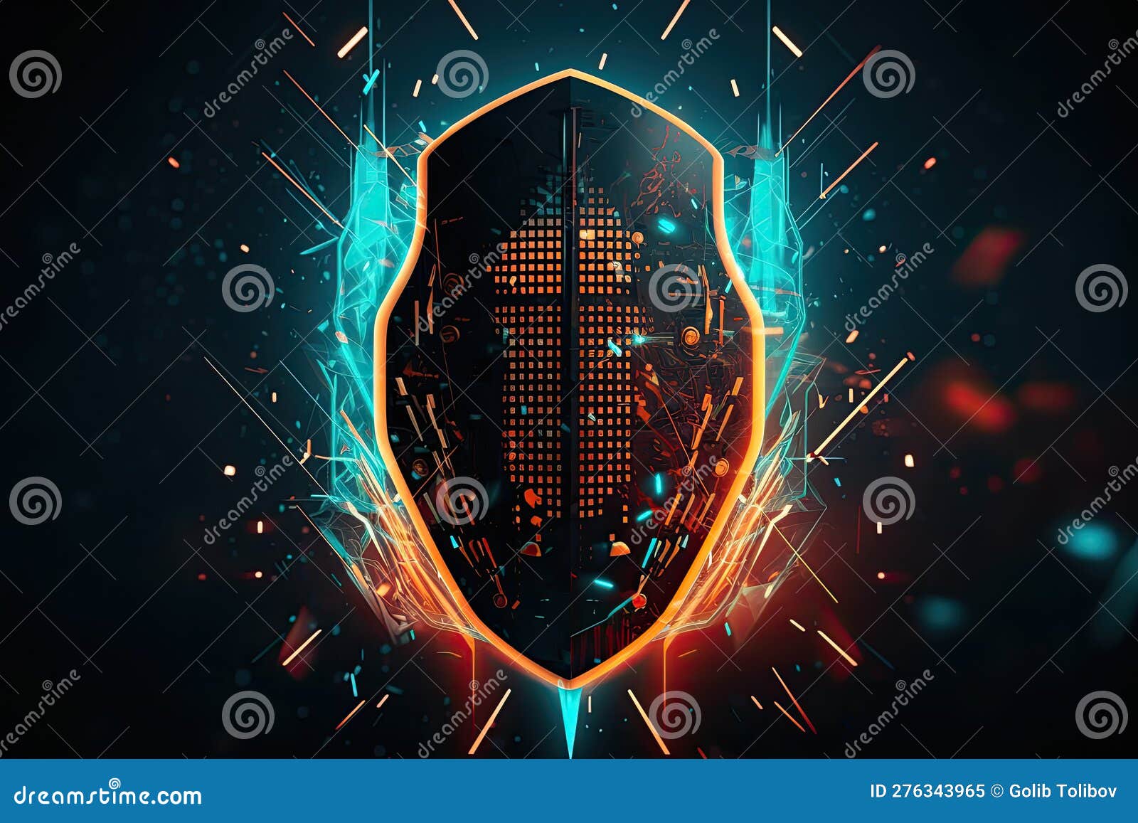 Futuristic Shield Illustration. Generative Ai Stock Illustration ...