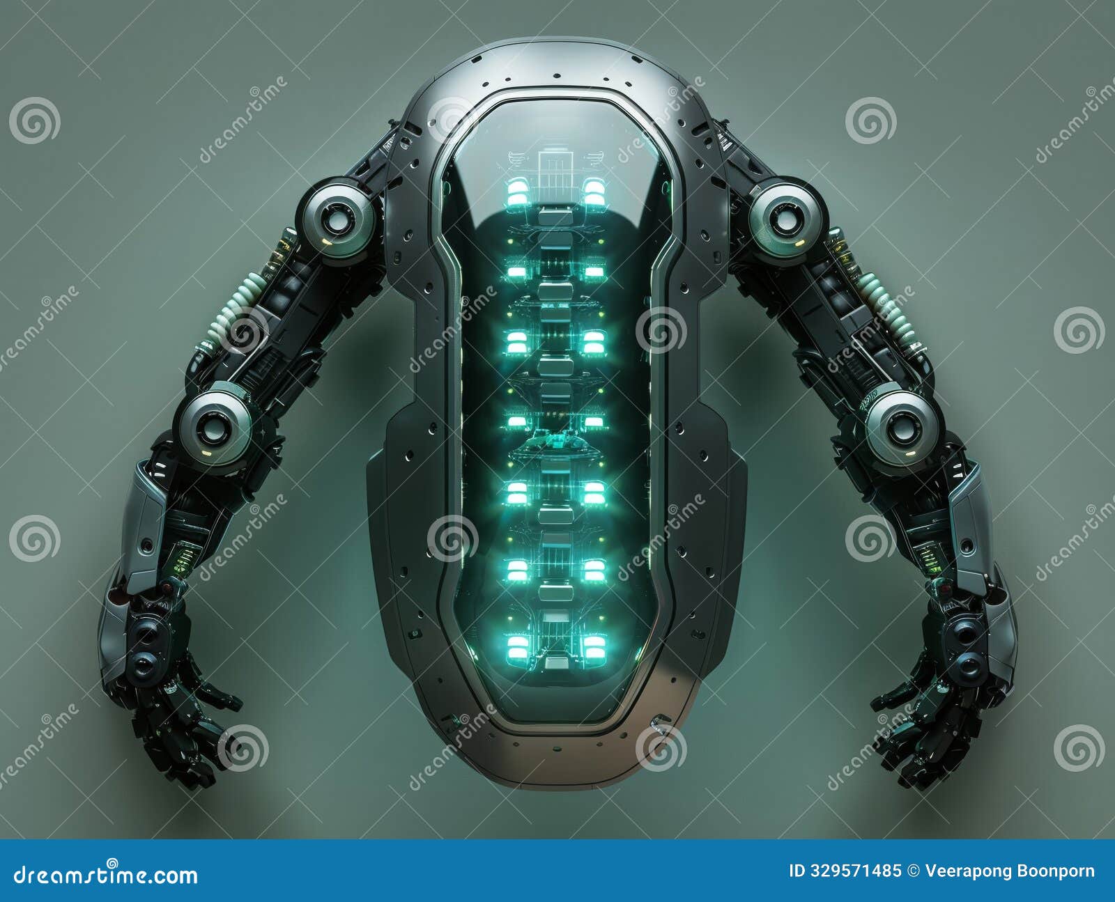 Futuristic Shield with Robotic Arms, 3D Design, Advanced Technology ...