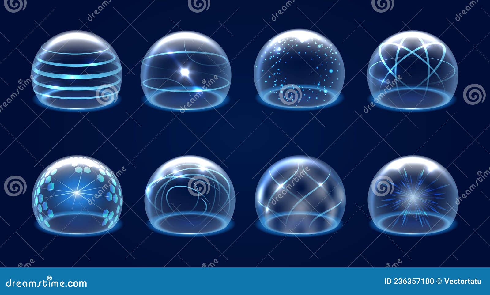 Futuristic shield spheres stock vector. Illustration of dome - 236357100
