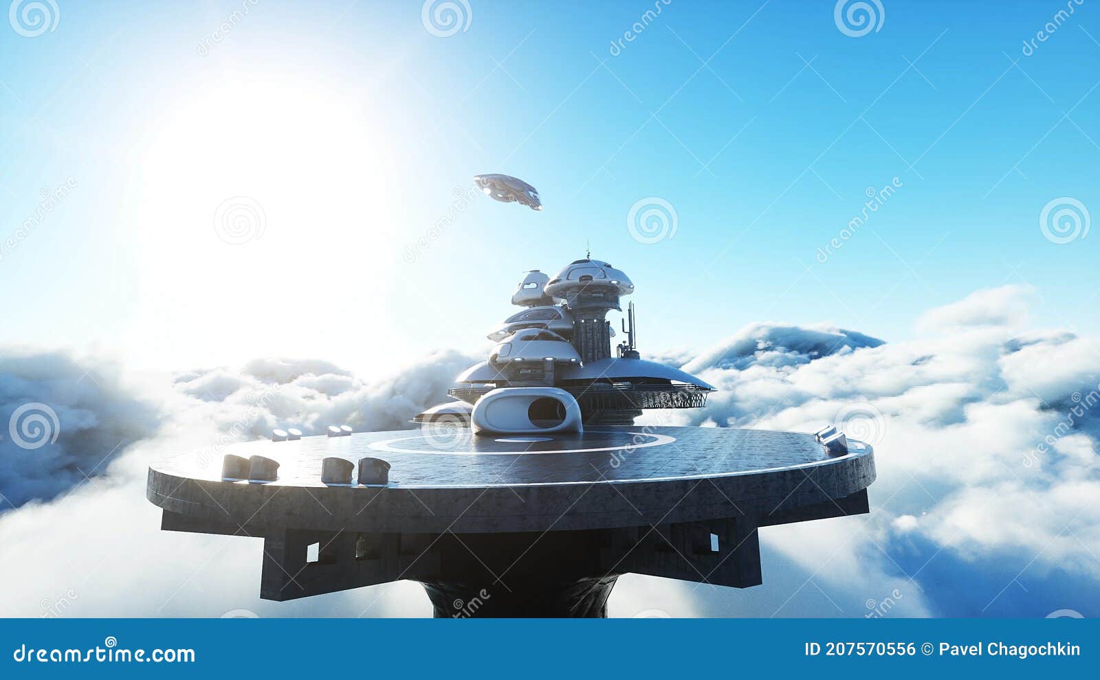 A Futuristic Ship-cutting Project. Command Bridge Of A Spacecraft ...