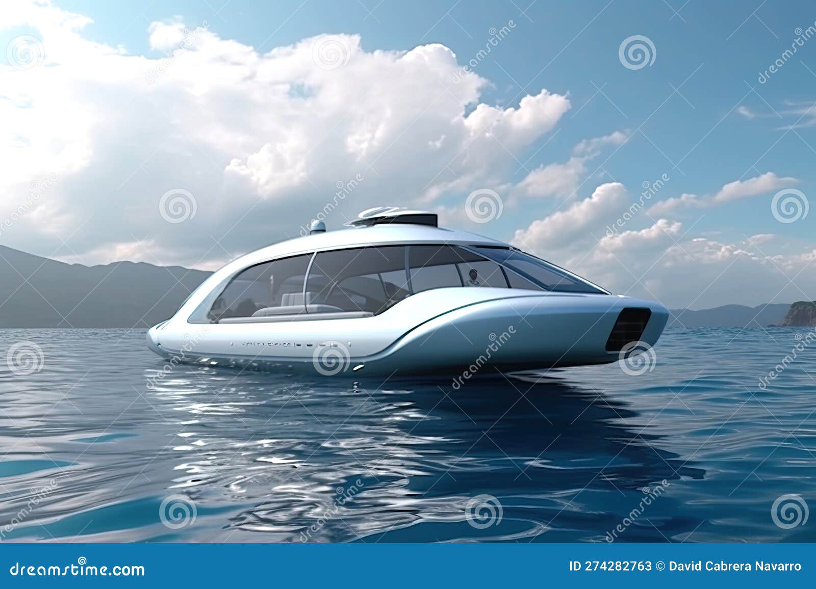 A Futuristic Ship Sailing through the Sea. AI Generative Stock ...