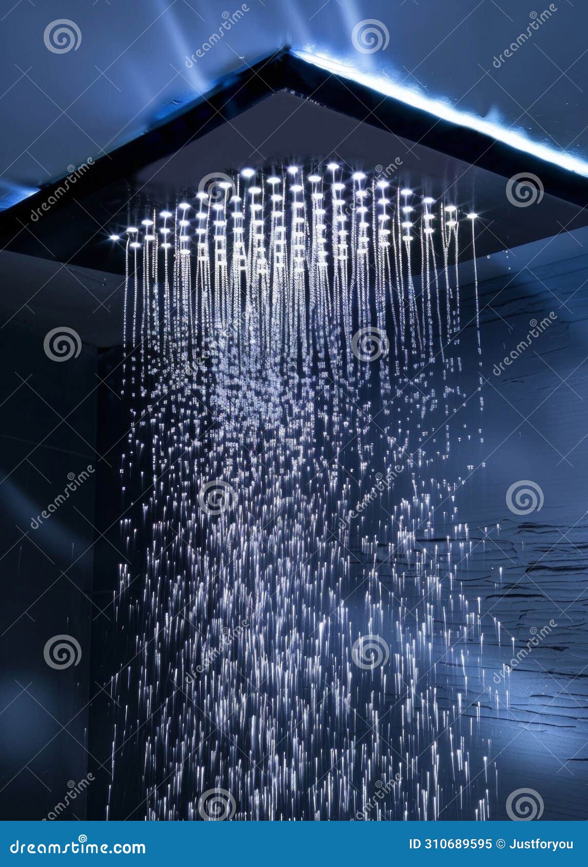 Futuristic Shower with LED Lighting and Water Flow. Generative Ai Stock ...