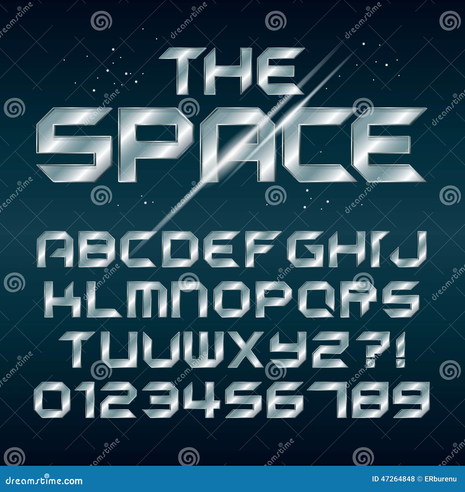 Futuristic Silver Chrome Alphabet And Numbers Royalty-Free Stock Image ...