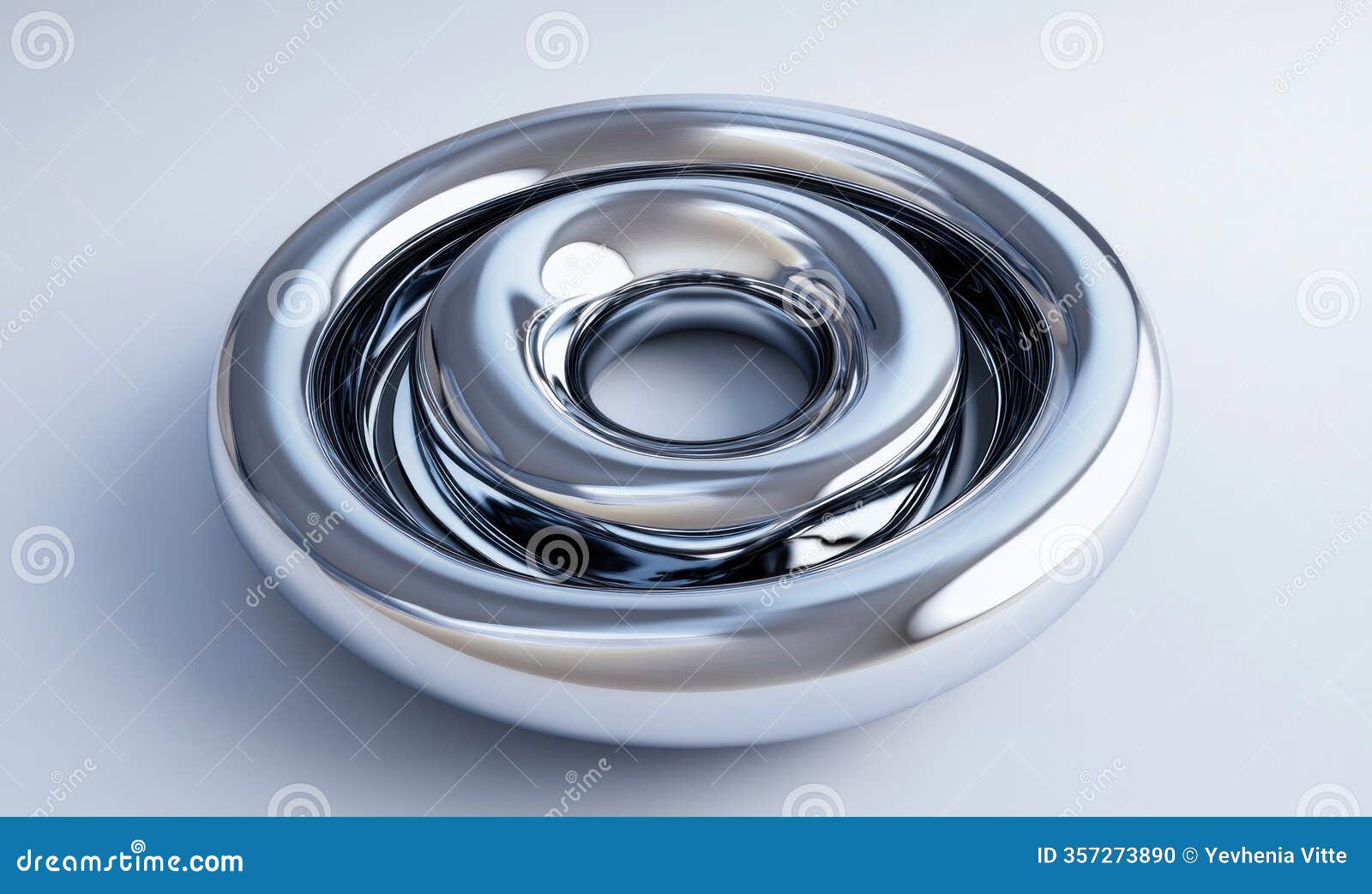 Futuristic Silver Metallic Torus on Minimal Background Stock ...