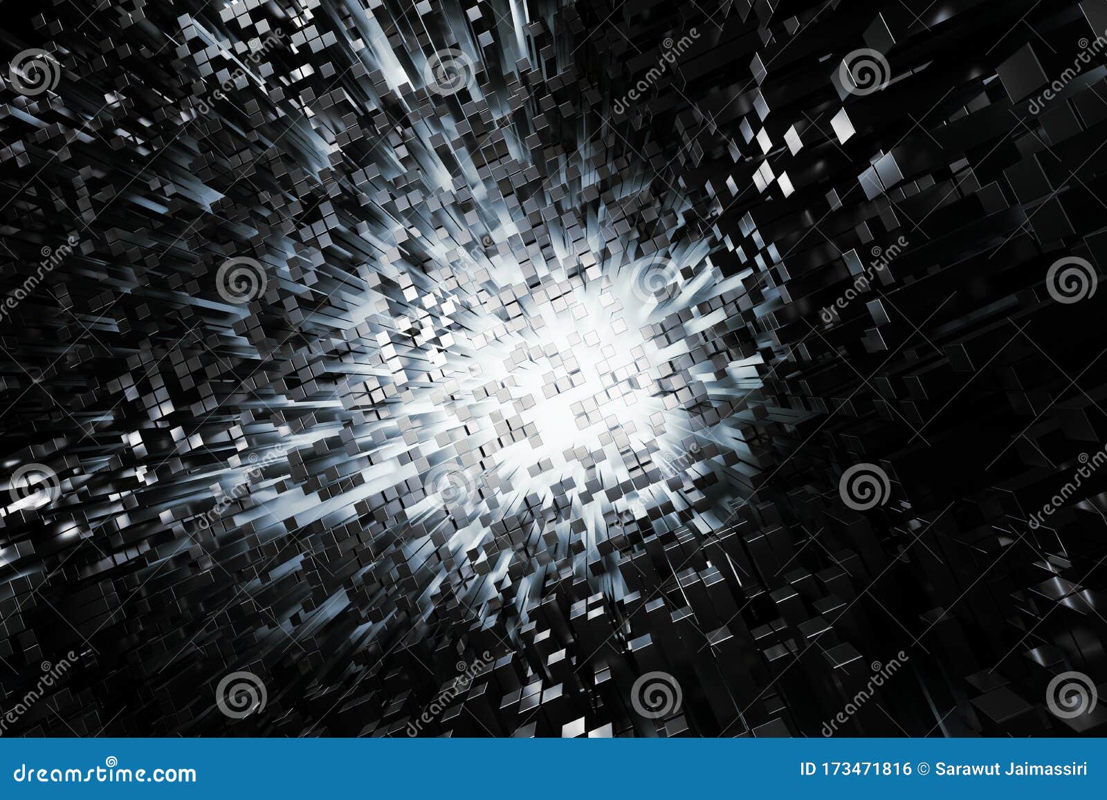 Futuristic Silver Squares Extruded Stock Illustration - Illustration of ...