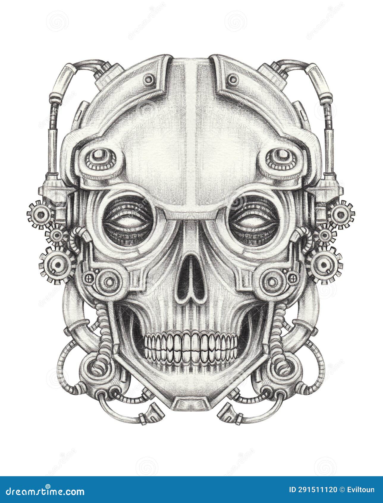 Futuristic skull. stock illustration. Illustration of nose - 291511120