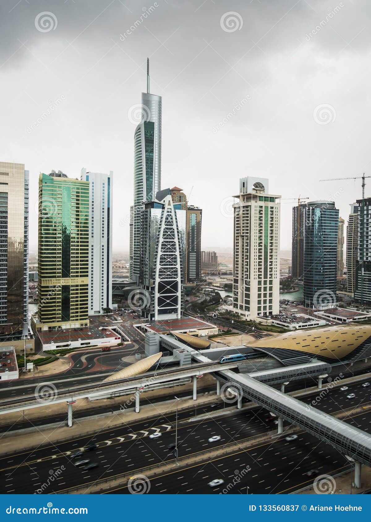 Futuristic Skyline of Dubai, UAE Stock Image - Image of cityscape ...