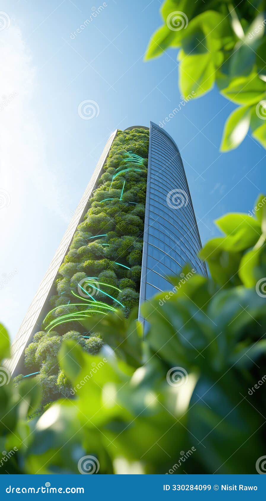 Futuristic Skyscraper with Integrated AI Systems and Green Architecture ...