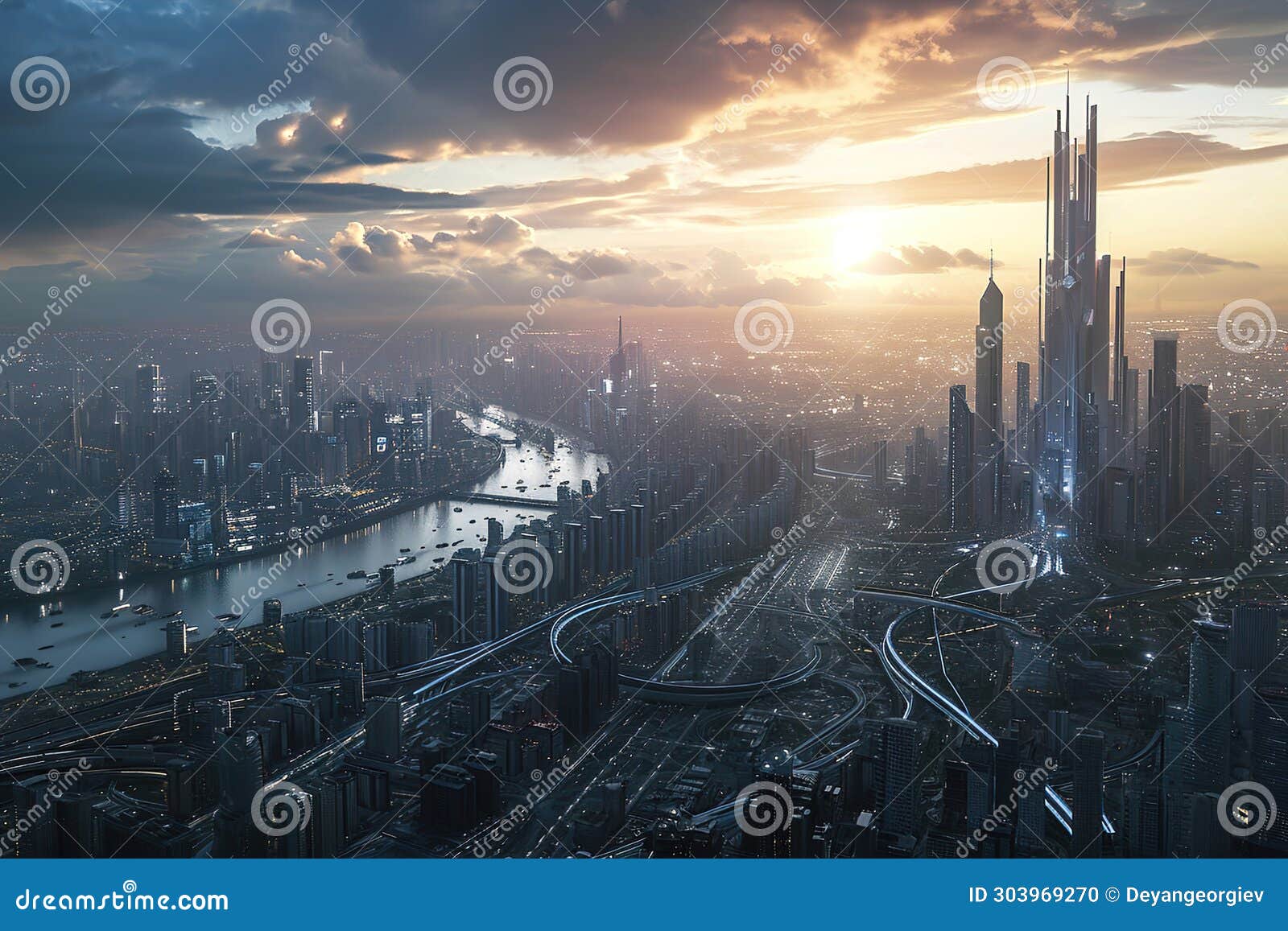 Futuristic Skyscrapers with Innovative Architectural Designs Stock ...