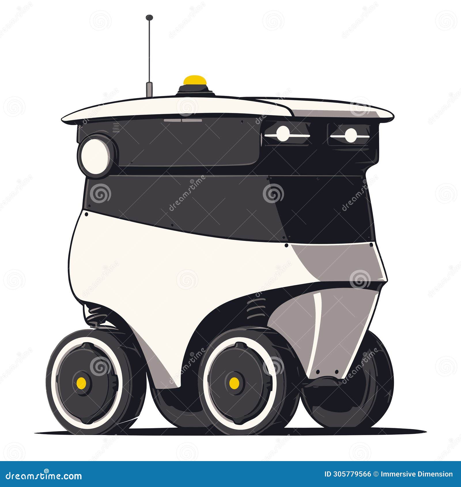 Smart Autonomous Delivery Robot Illustration. Modern Vector Icon ...
