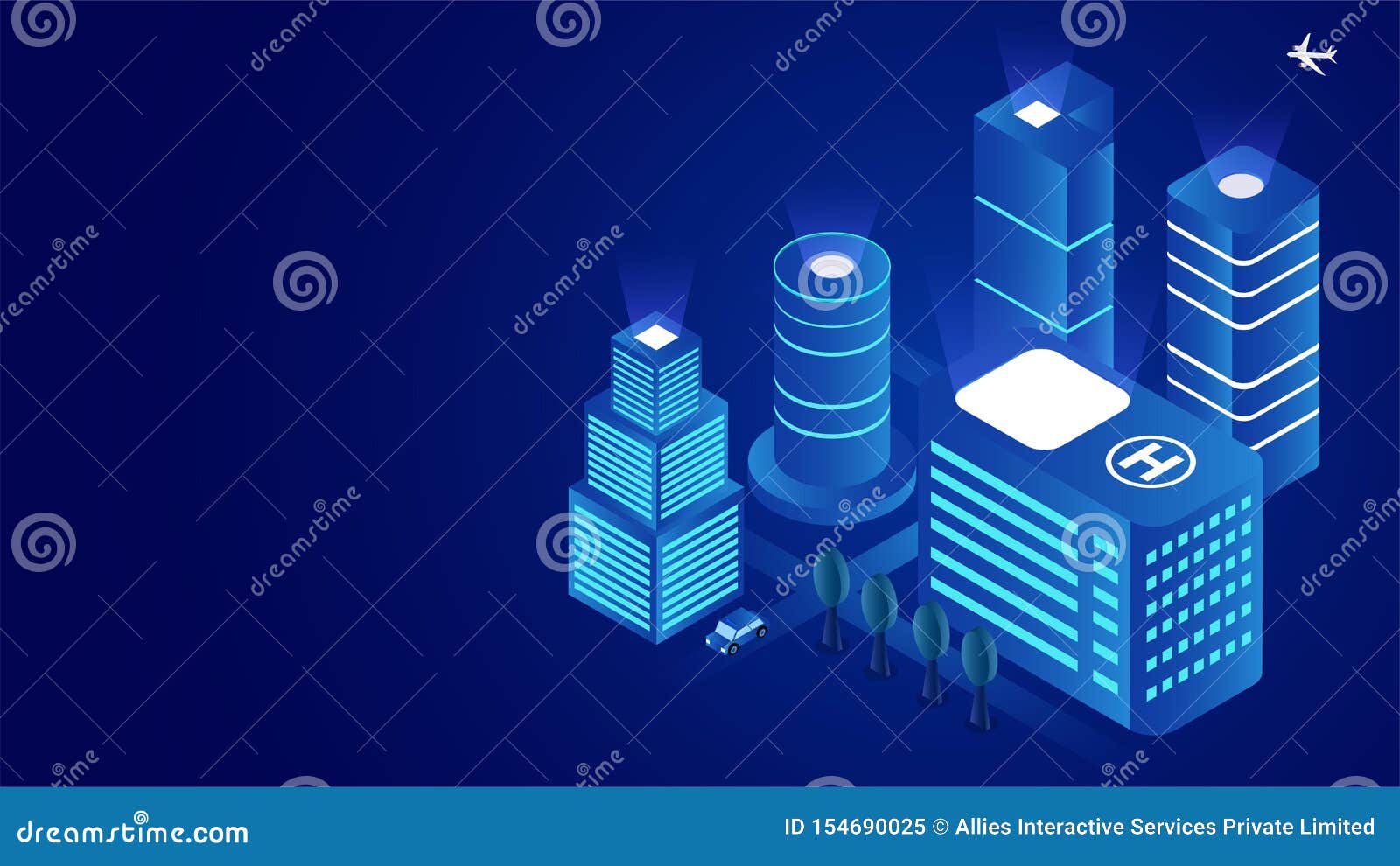 Futuristic Smart City Concept Based Isometric Design with Skyscraper ...