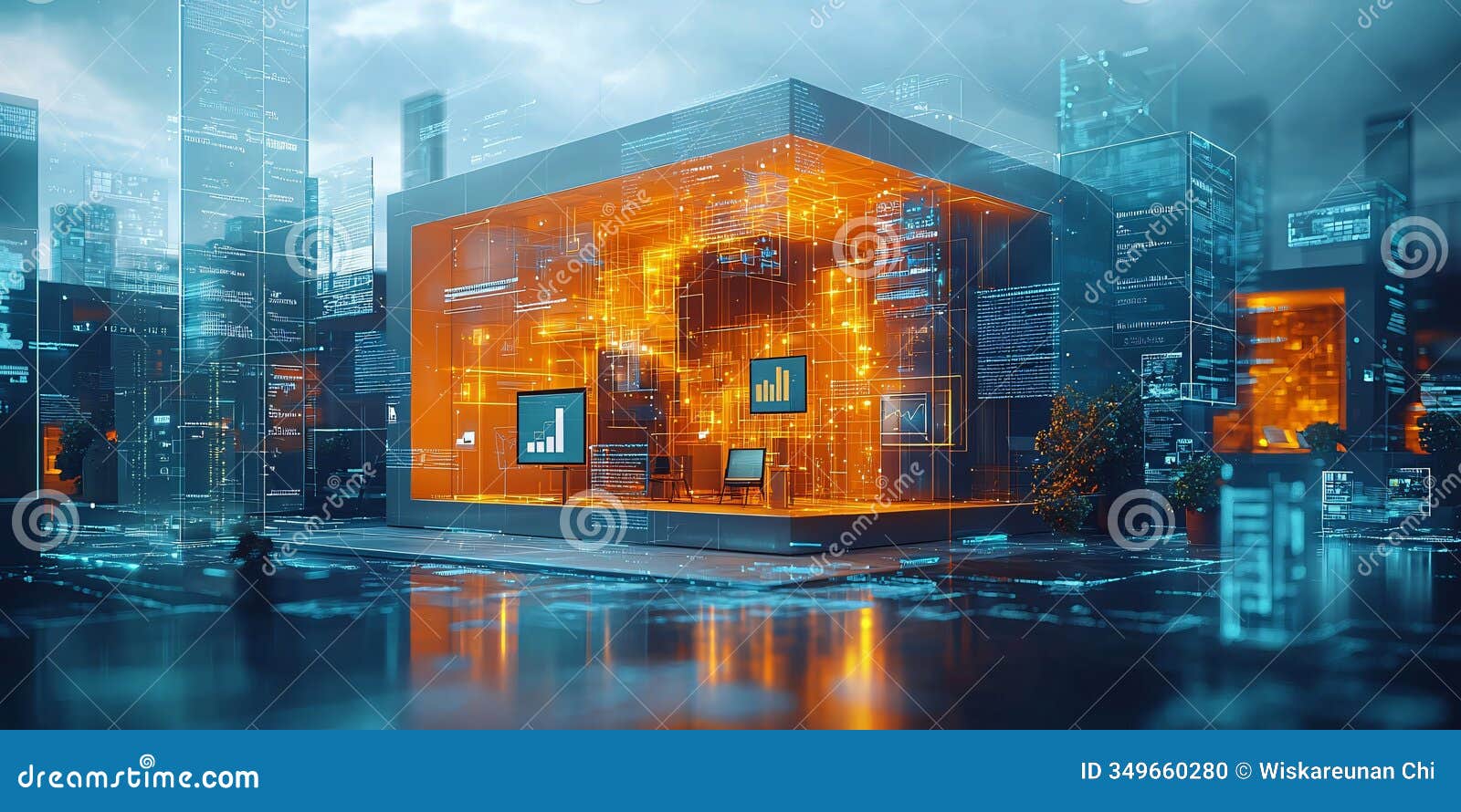 Futuristic Smart City Data Center Digital Innovation Network Technology ...