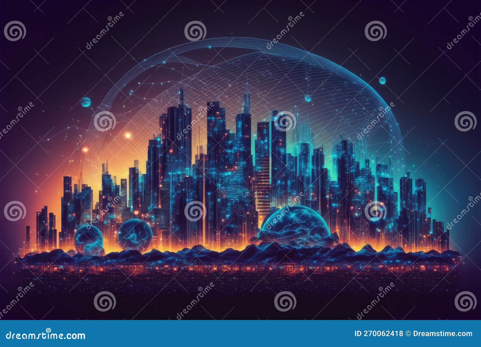 Futuristic Smart City Internet Network Connection through Wireless ...