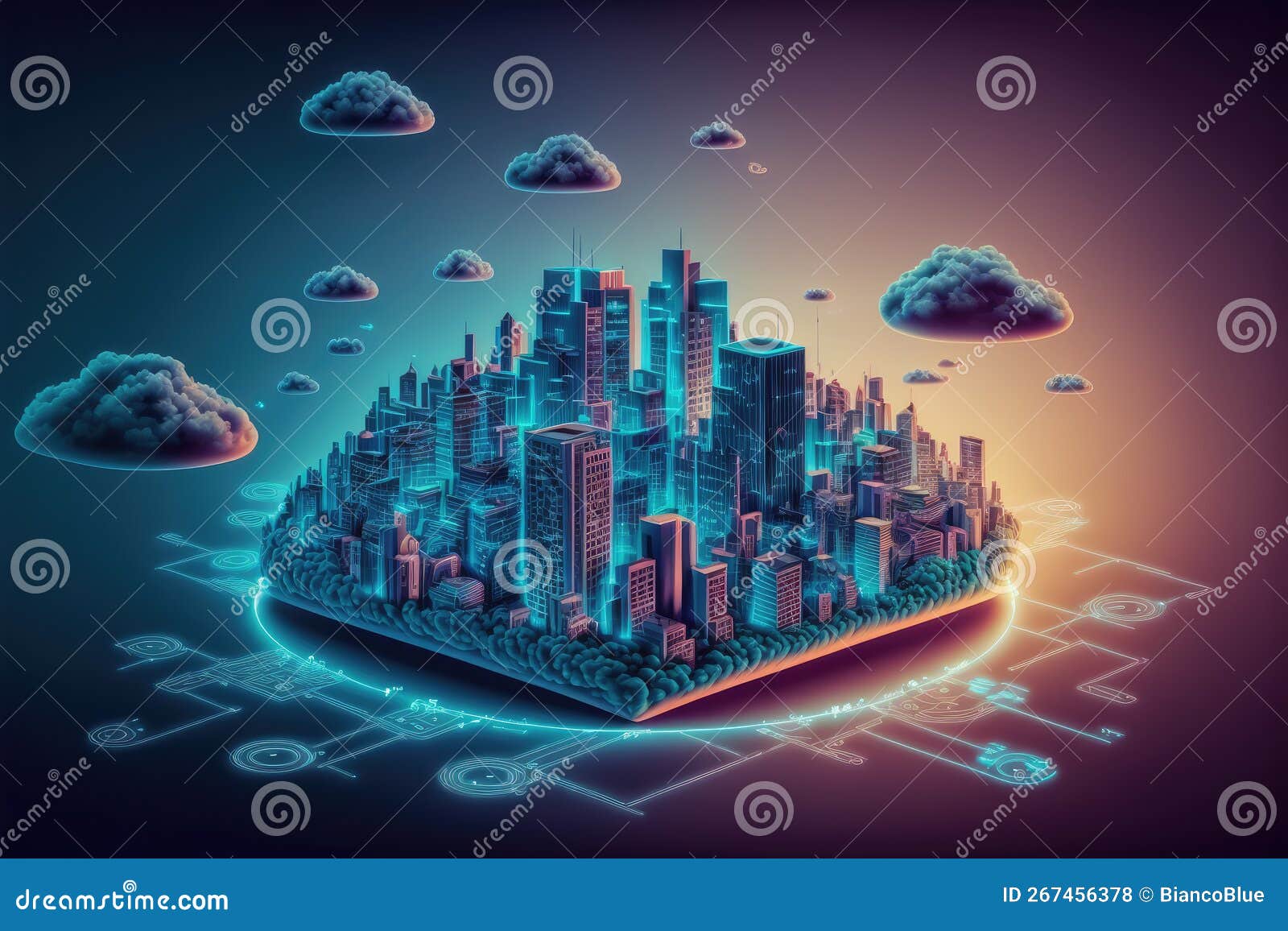Futuristic Smart City Internet Network Connection through Wireless ...