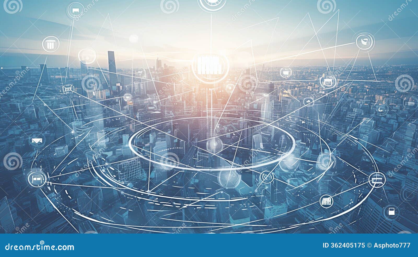 Futuristic Smart City Visualization with Digital Communication Network ...