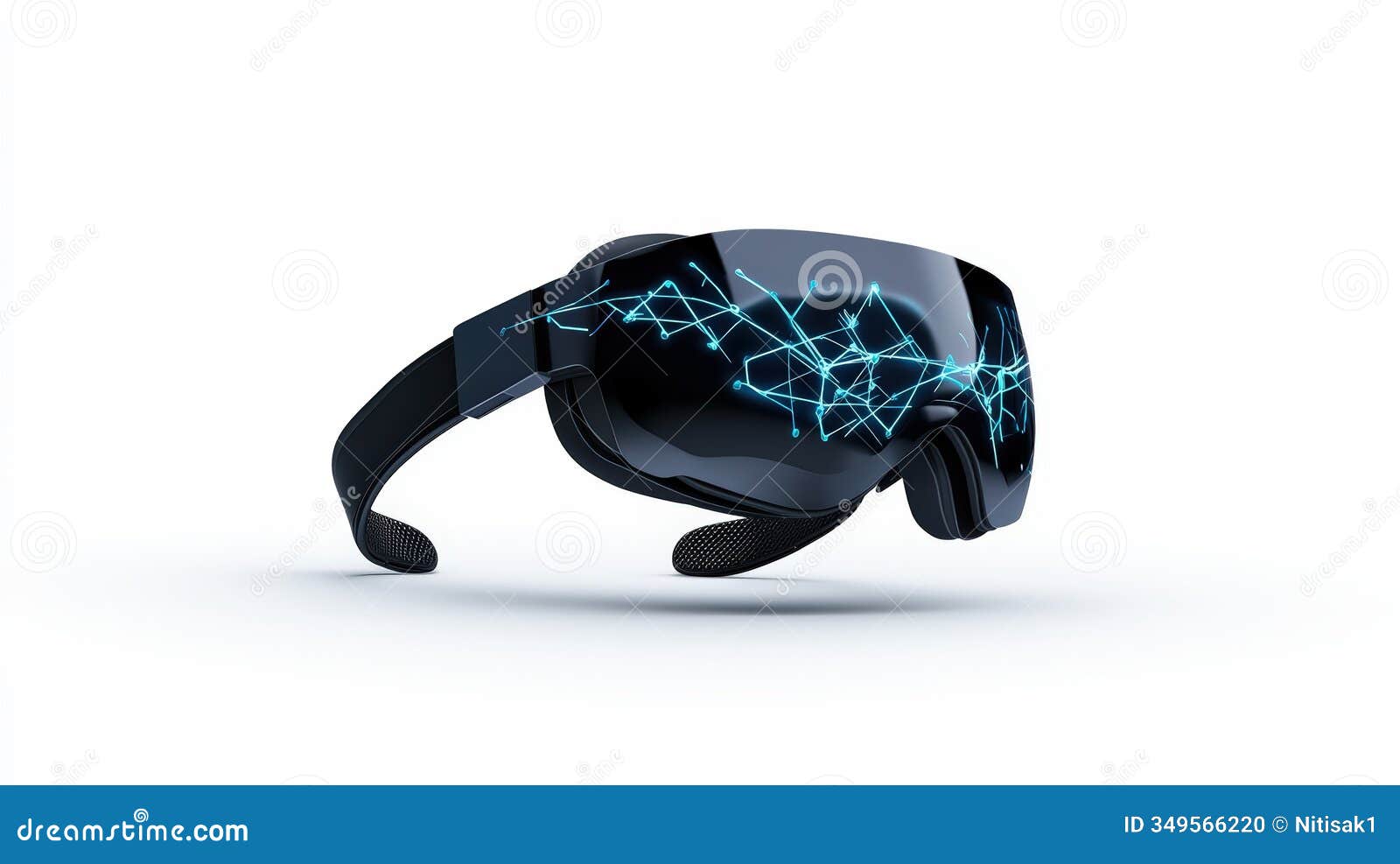 Futuristic Smart Glasses with Digital Display Isolated on White ...