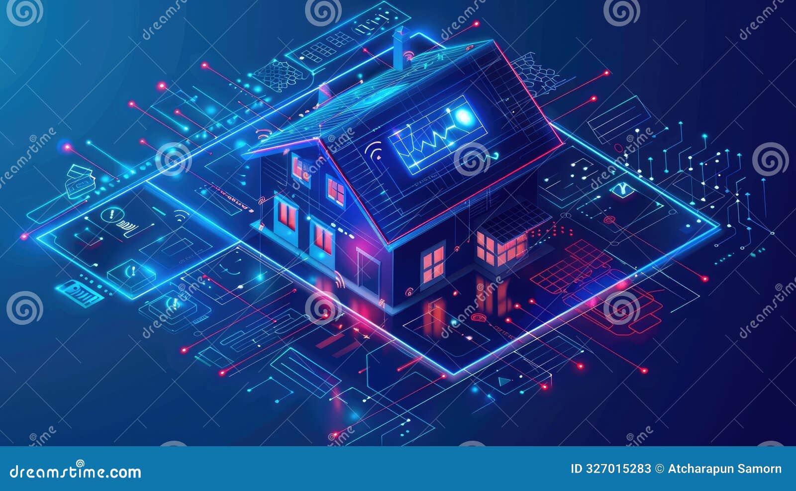 Futuristic Smart Home Automation Interface in Minimalist Setting with ...