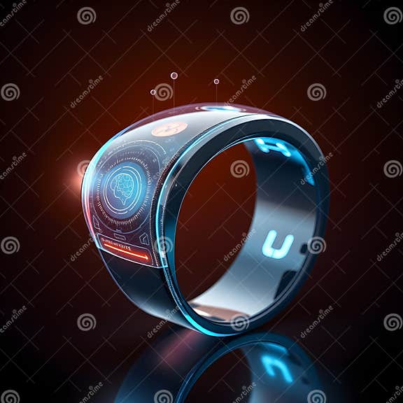 Futuristic Smart Ring Concept with Brainwave Interface Stock ...