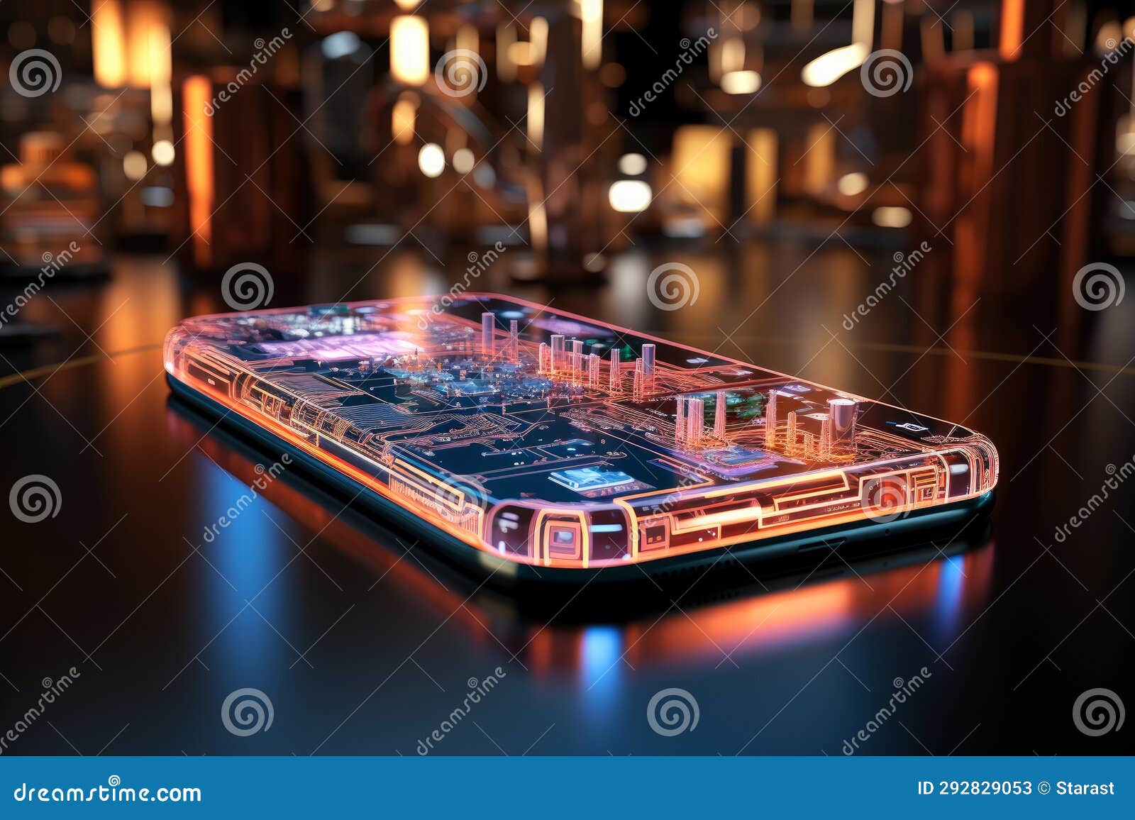 Futuristic Smartphone of the Future with Augmented Reality, Microchips ...