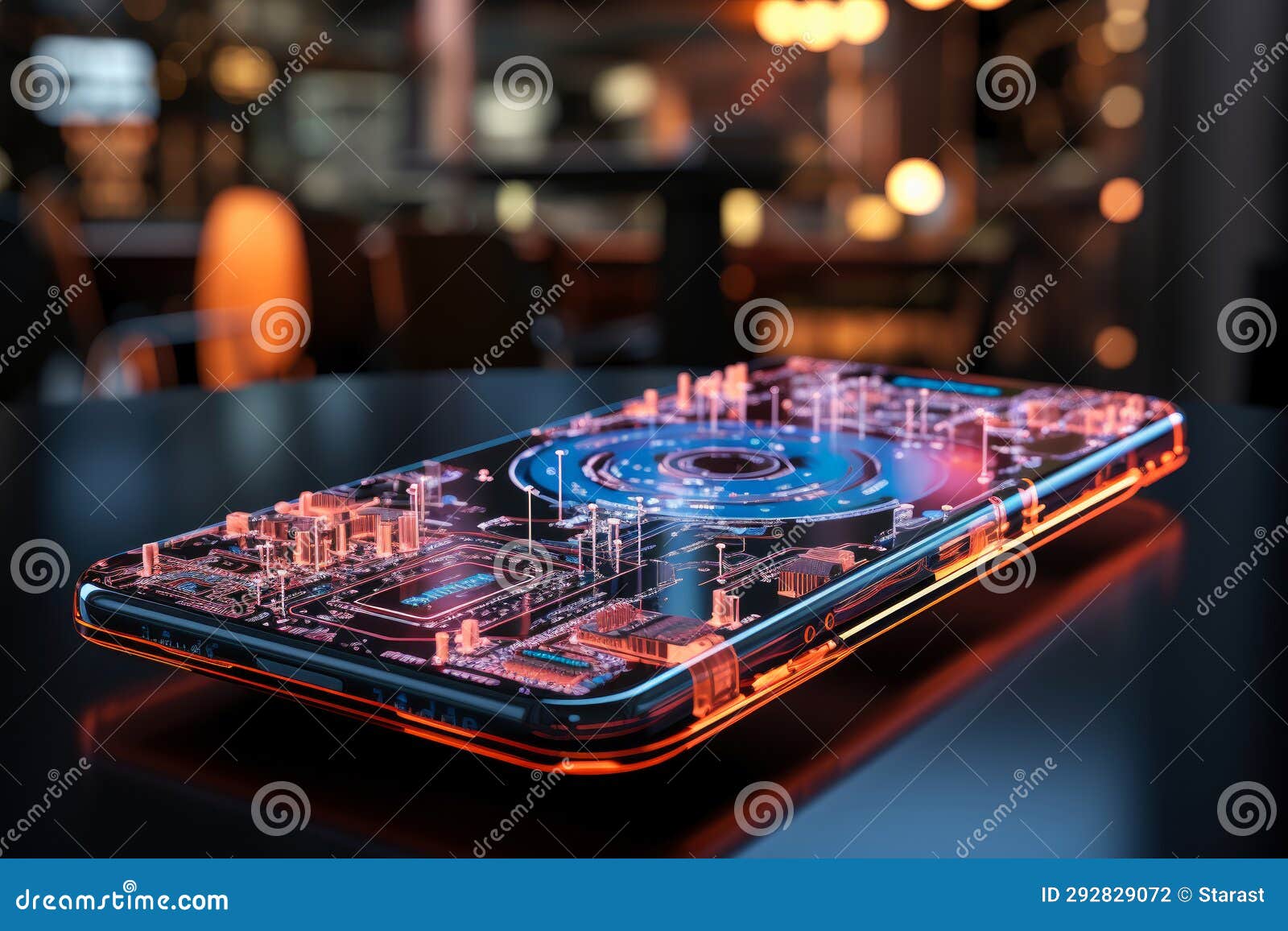 Futuristic Smartphone of the Future with Augmented Reality, Microchips ...