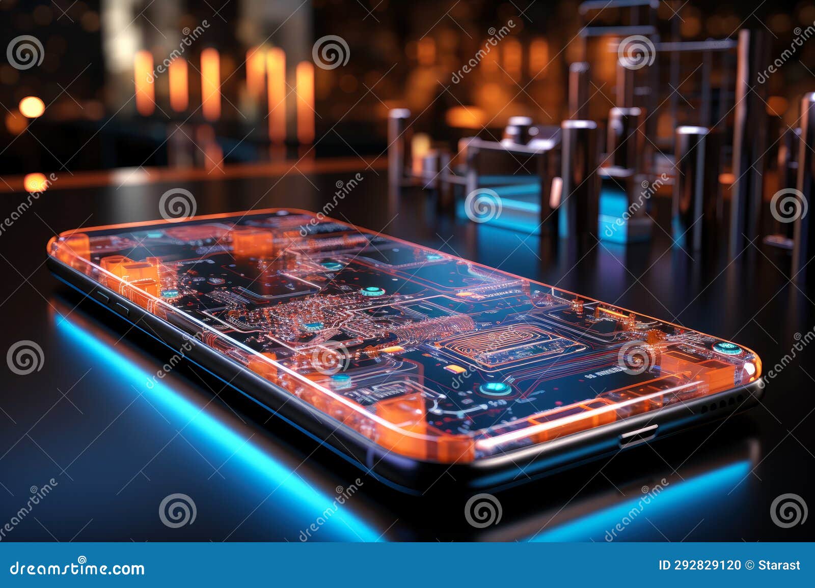 Futuristic Smartphone of the Future with Augmented Reality, Microchips ...