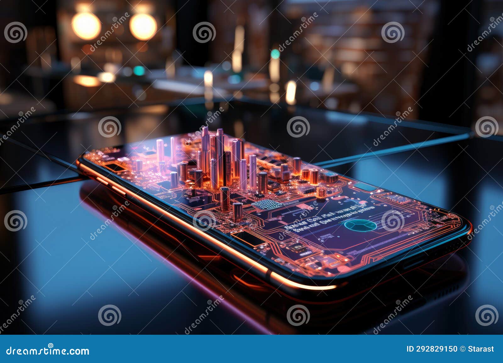 Futuristic Smartphone of the Future with Augmented Reality, Microchips ...