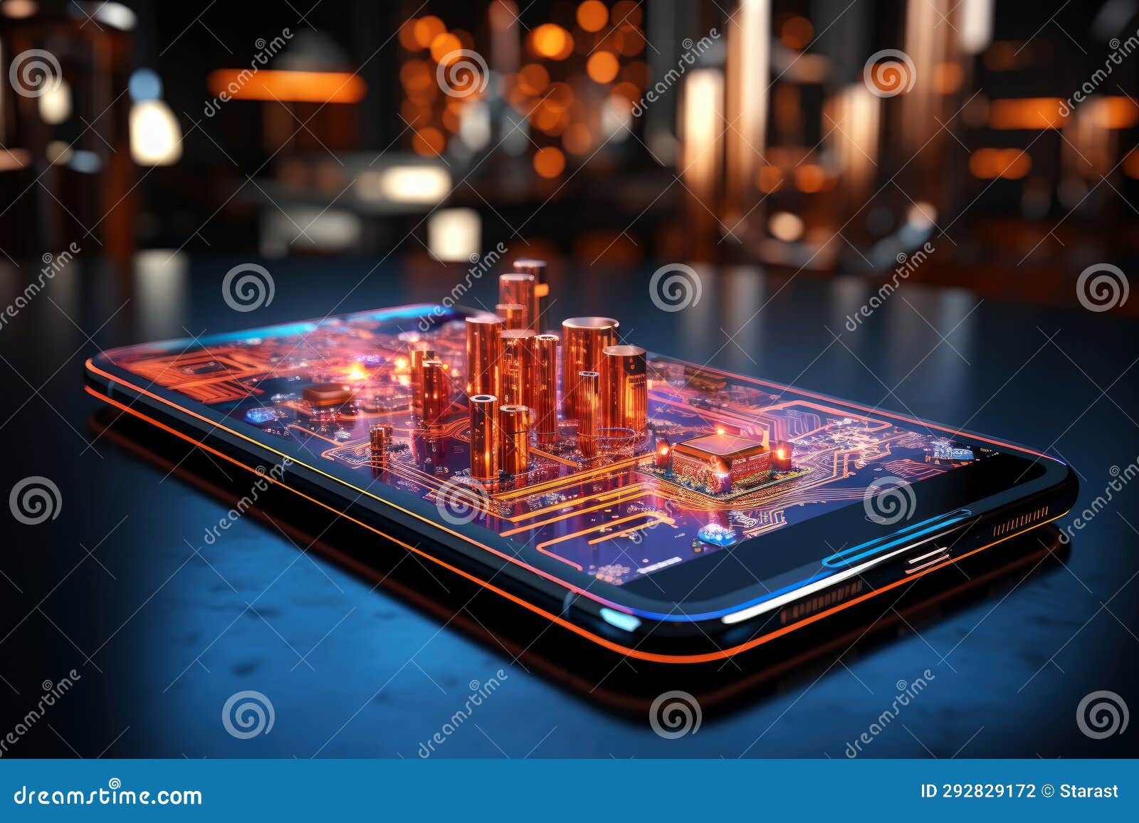 Futuristic Smartphone of the Future with Augmented Reality, Microchips ...