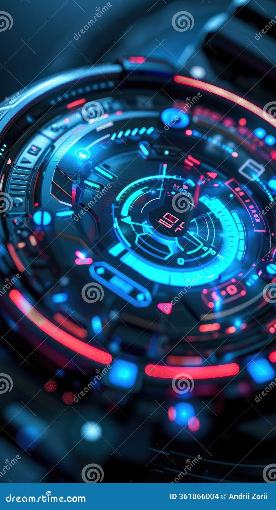 Futuristic Smartwatch Interface Design with Neon Highlights for Modern ...