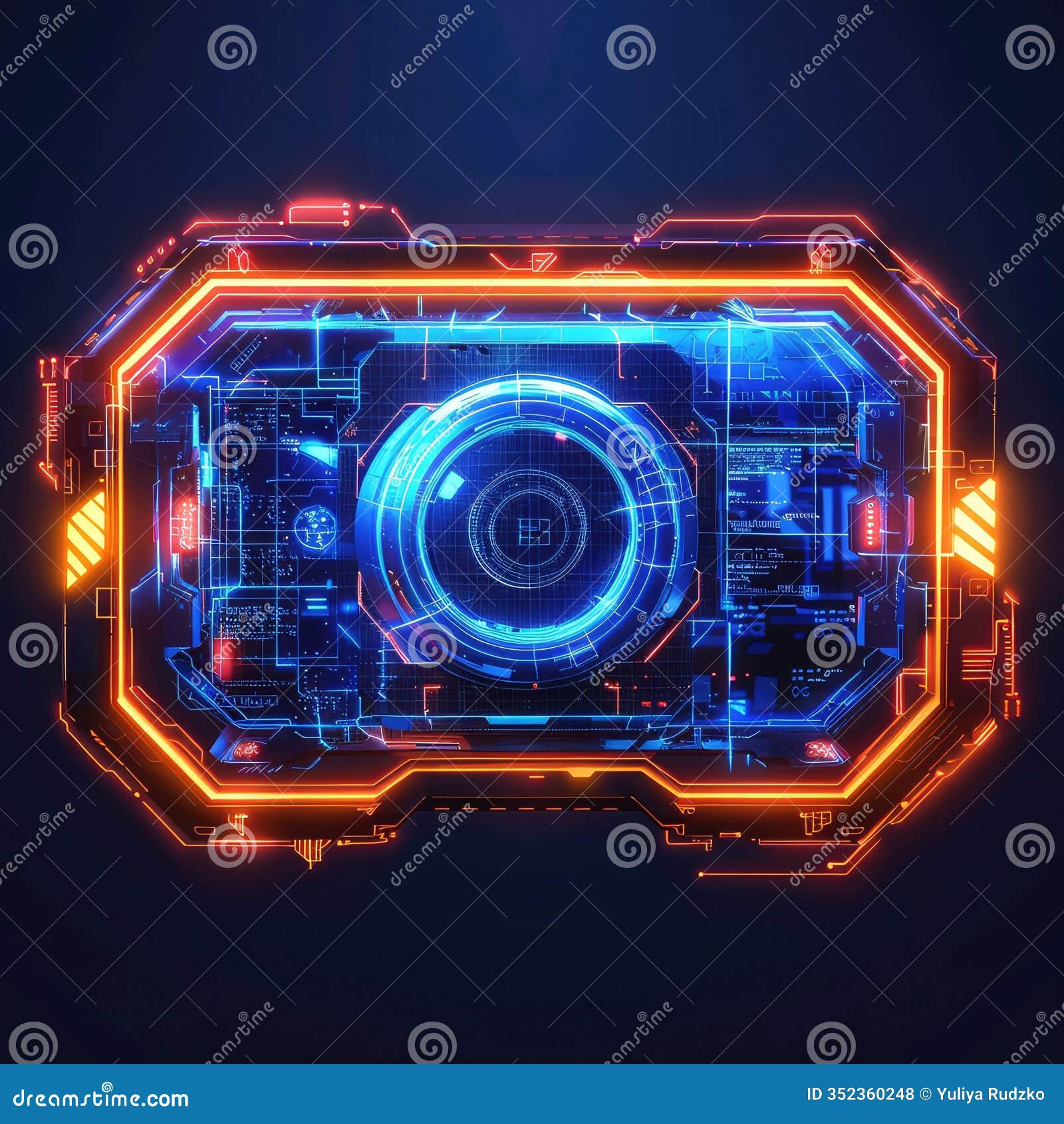 Futuristic Sniper HUD: Neon Aim Interface Stock Photo - Image of ...