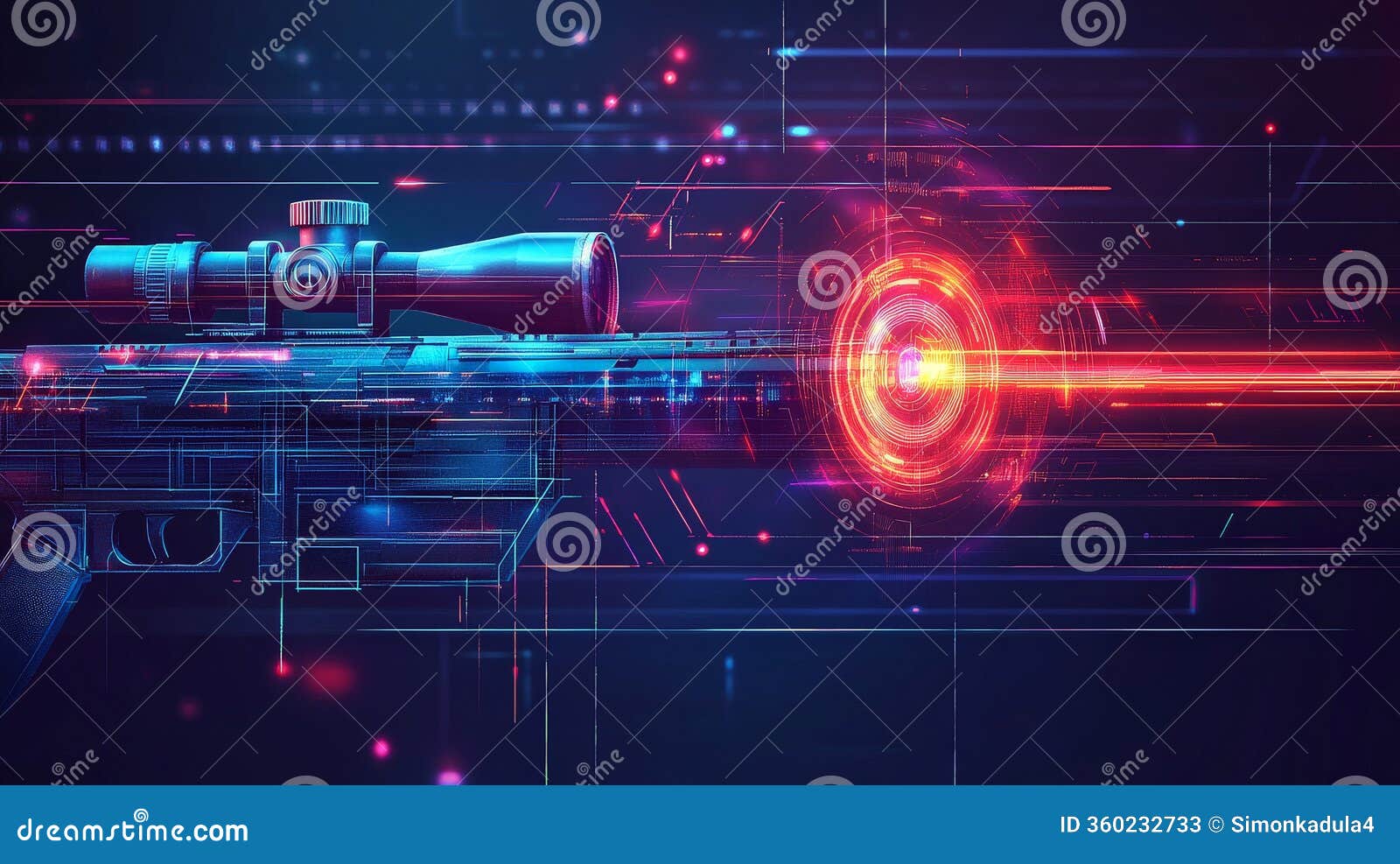 Futuristic Sniper Rifle with Digital Target Interface Stock Image ...