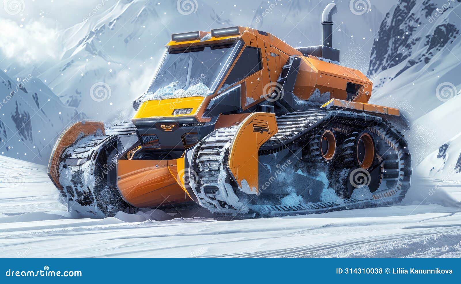 A Futuristic Snowplow, Designed with Cutting-edge Hard Surface Modeling ...
